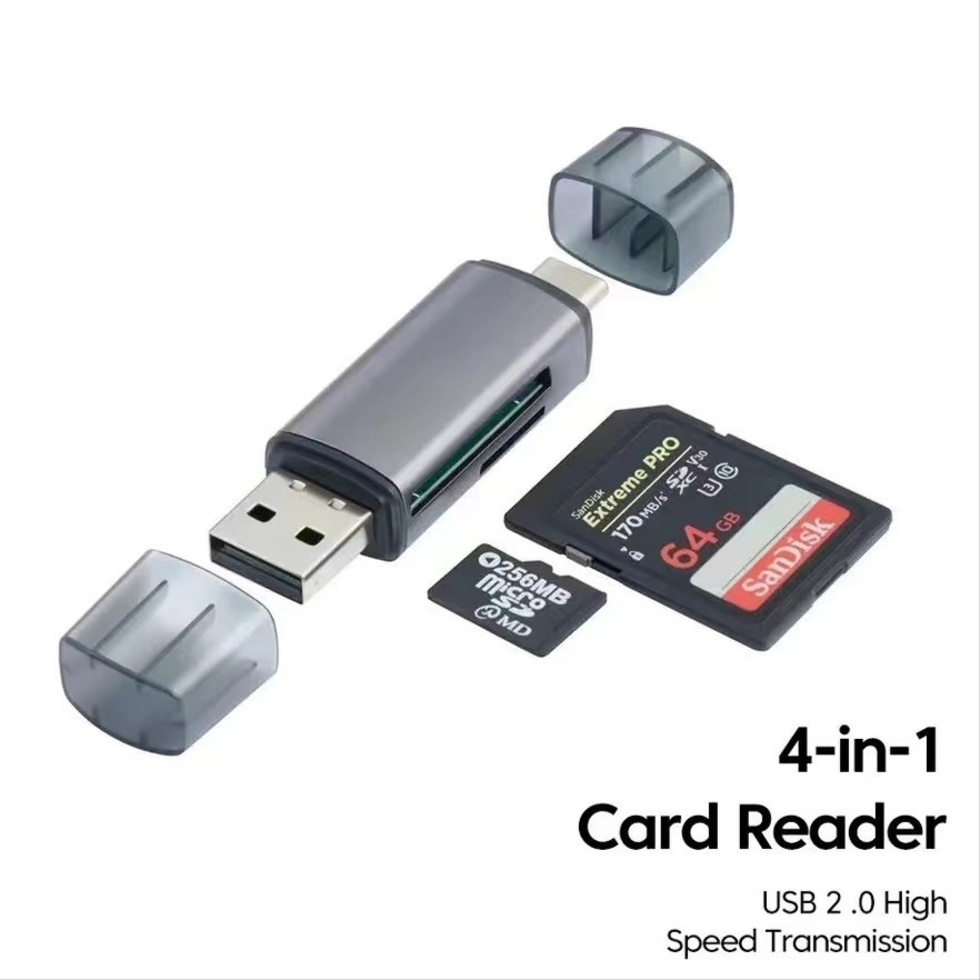 Multi 4-in-1 USB 2.0 Card Reader TF And SD Card Reader Portable OTG ...