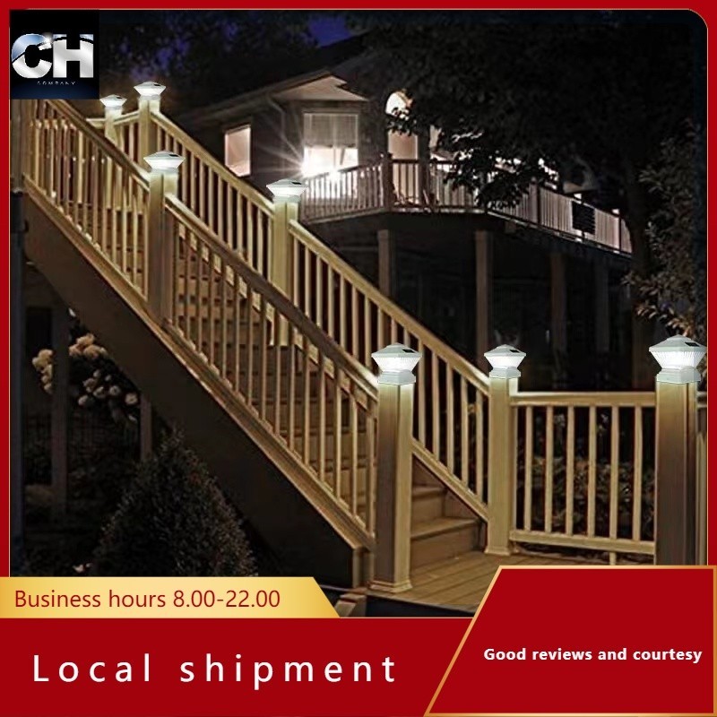Solar LED Light Waterproof Post Cap Lamp Outdoor Column Headlight ...