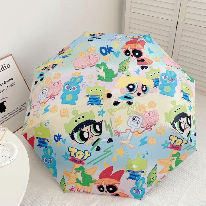 Powerpuff Girls Automatic Umbrella Rain or Rain Dual-use Portable ...