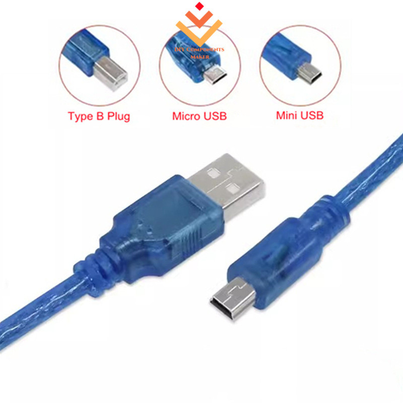 Blue 30CM USB A Male to Type B Plug/Mini USB/Micro USB Cable F Computer ...