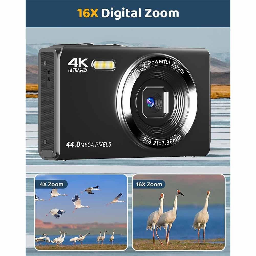 4K Digital Camera 44MP 16X Zoom 32G Autofocus UHD Compact Camera ...