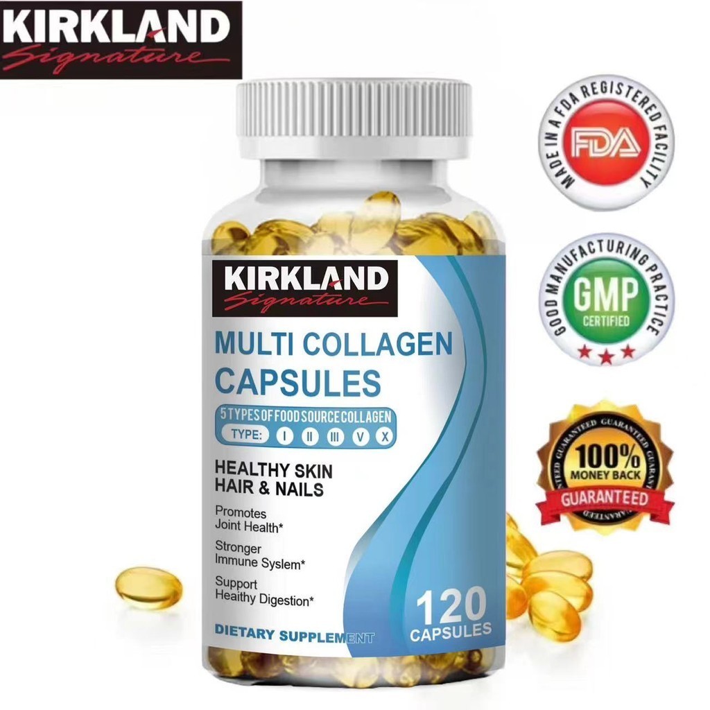 KIRKLAND Collagen Capsules Improve Skin Hydration Strengthen Bones ...