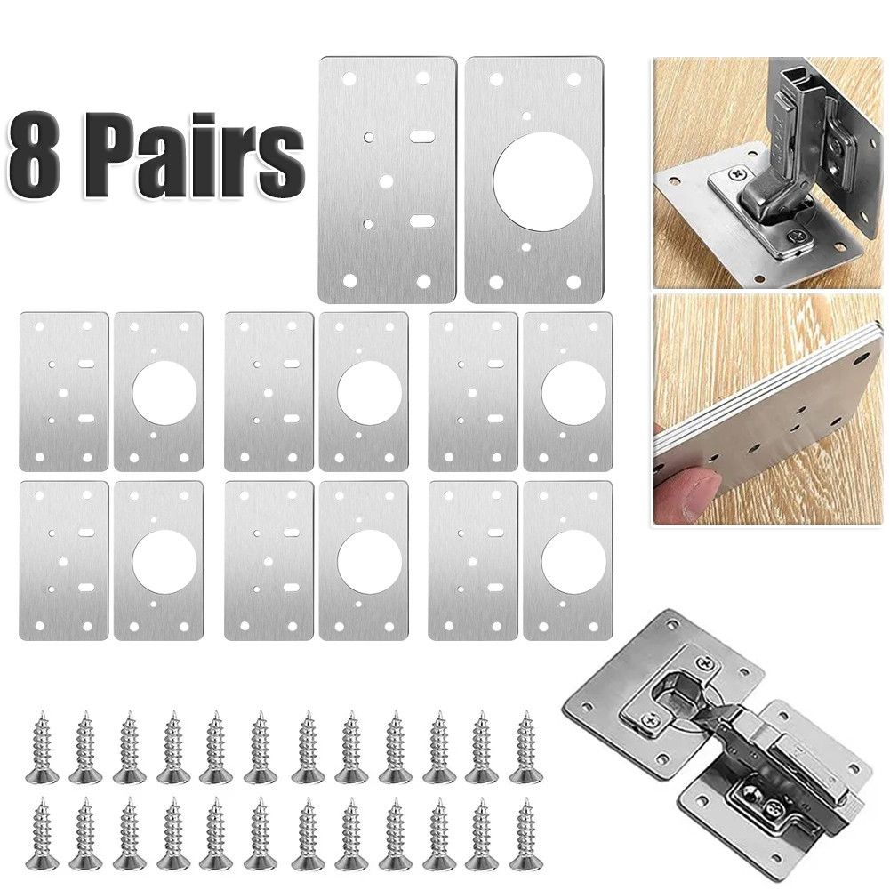 Hinge Repair Plate Stainless Steel Hinge Fixing Plate Cabinet Furniture ...