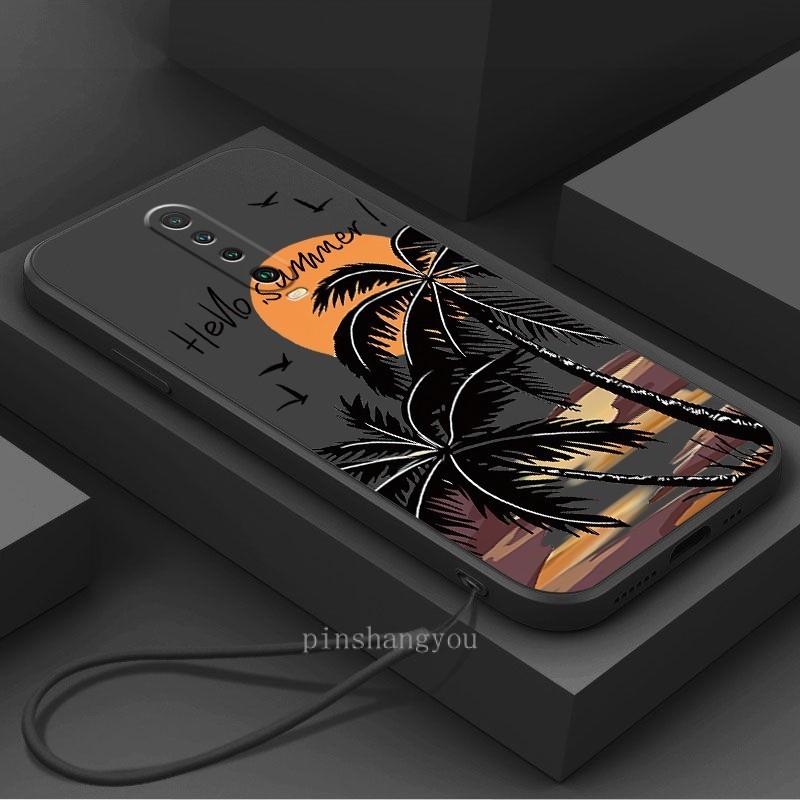 Casing Xiaomi POCO X2 Phone Case with lanyard aesthetic Silicone TPU ...