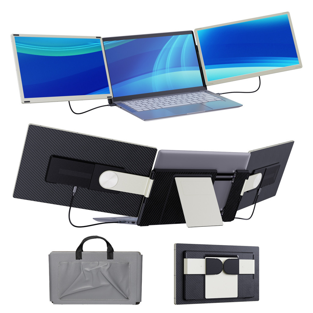 TIM- OFIYAA S6 Screen Display Dual Portable Monitor Laptop, Extended ...
