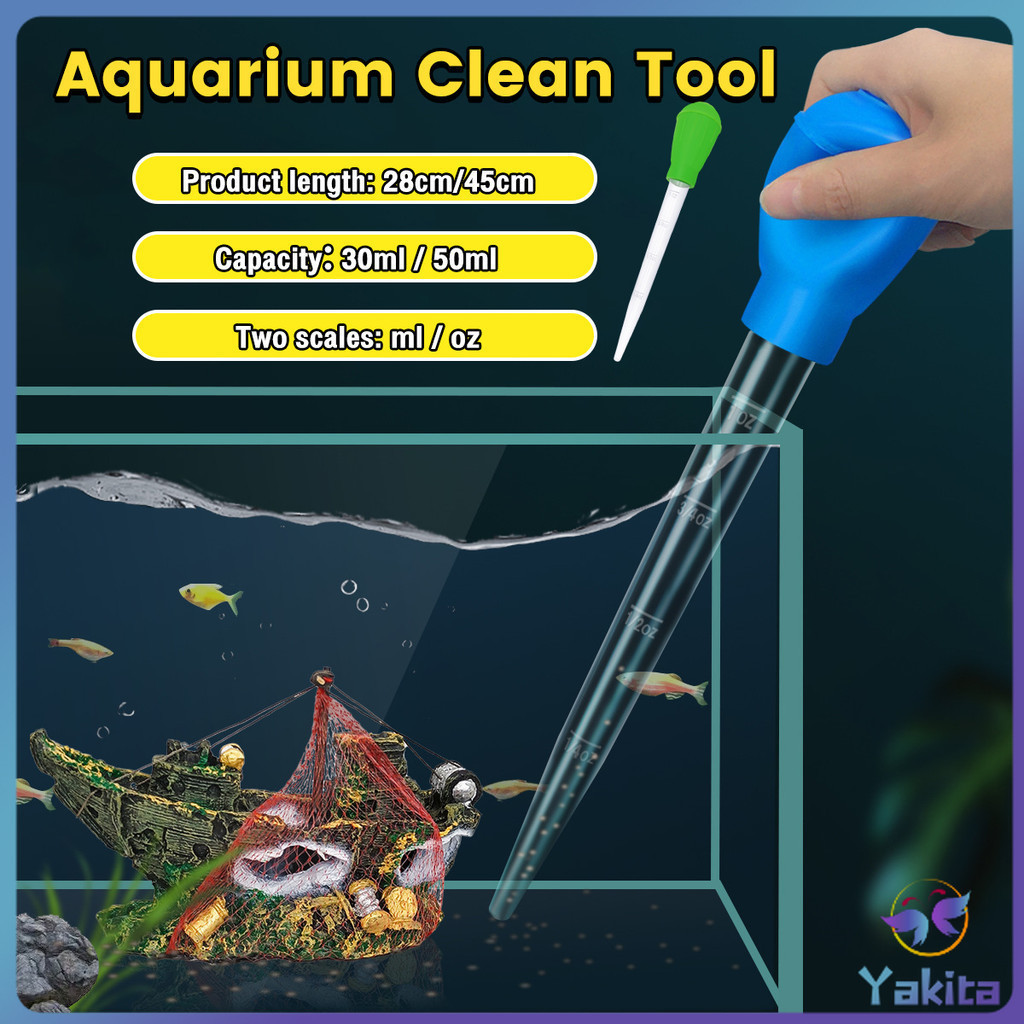 Yaki Aquarium Clean Tool Fish Tank Siphon Pump Water Changer 30ml 50ml ...