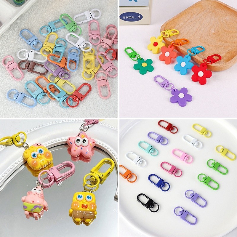 Candy Coloured Keyring DIY Solid Colour Keychain Gifts Supplies ...