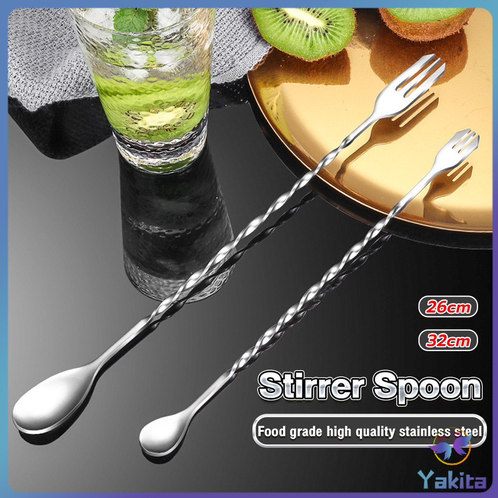 Yaki Stirrer Spoon Cocktail Stirring Spoon Milk Tea Juice Stirrer ...