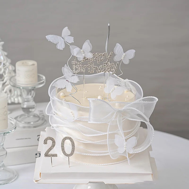 1pc 0-9 Alloy Diamond Digital Cake Toppers Fairy Plugin Sparkling ...