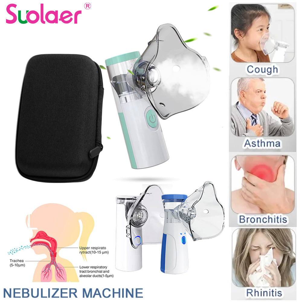 Suolaer Portable Mini Mesh Nebulizer Handheld For Kids Adult Cough Mist ...