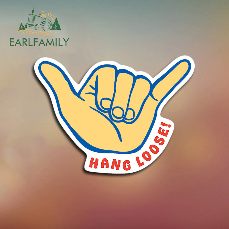 EARLFAMILY 13cm x 9.6cm Hang Loose Car Sticker Waterproof Creative ...