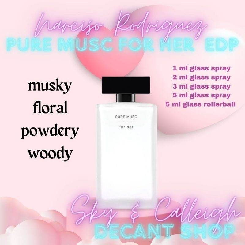 Sample Bottles Authentic Perfume Narciso Rodriguez Pure Musc for Her ...