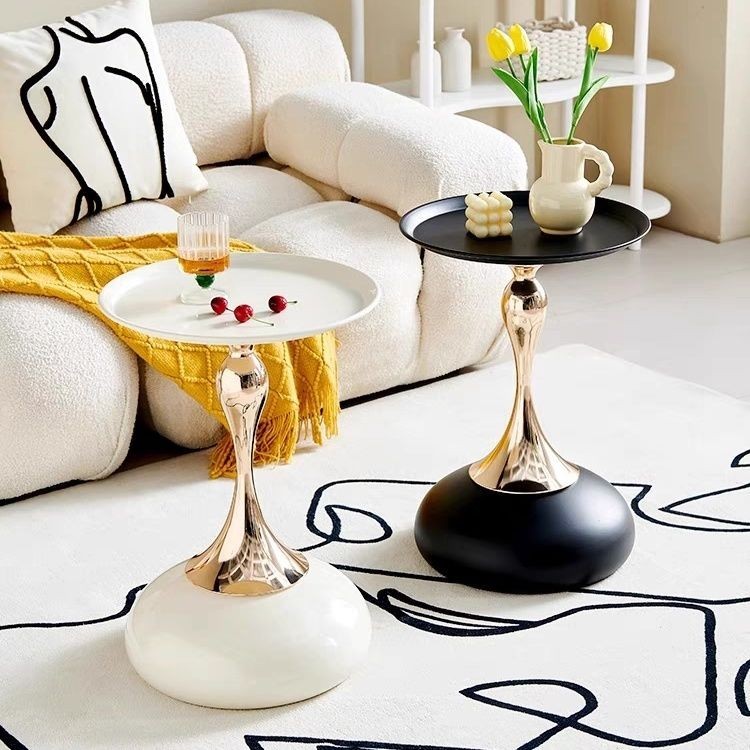 Nordic Cream Style Iron Gold Plated Side Table Creative Mermaid Coffee ...