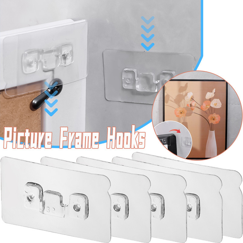 Punch-Free Wall Picture Stickers Holder - Kitchen Bathroom Storage ...