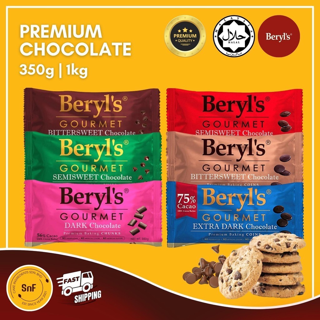 Beryl's Gourmet Premium Chocolate Coin Chocolate Chip Chocolate Chunks ...