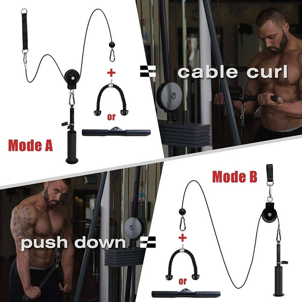 Fitness DIY Pulley Cable Machine Attachment Loading Pin Lift Arm Biceps ...
