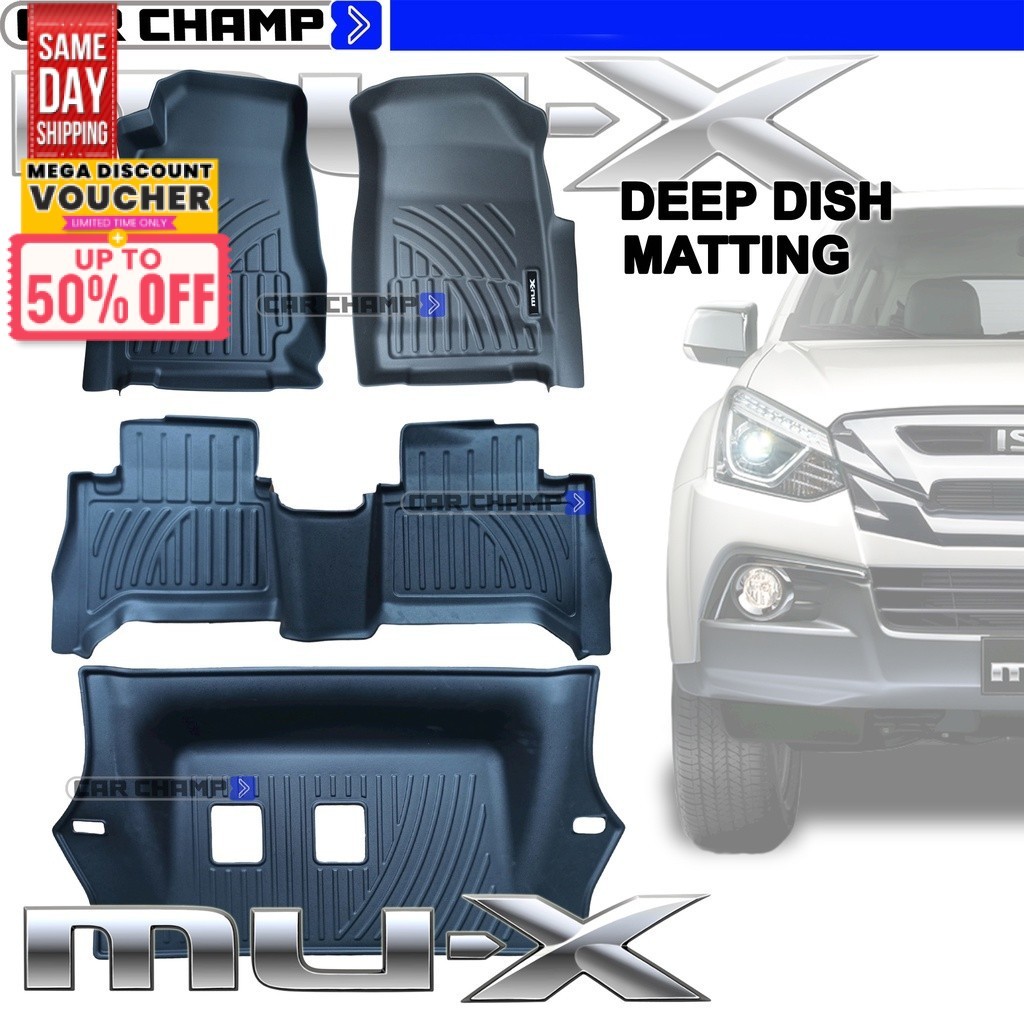 Isuzu MUX 2014 to 2020 V1 3D / 5D EXTENDED Deep Dish Matting 2018 2019 ...