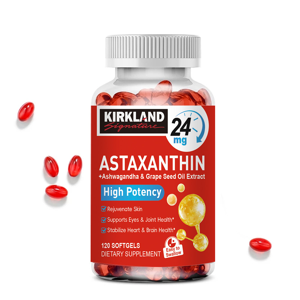 Kirkland Astaxanthin Softgels Support Jints System, Promote Skin Health ...
