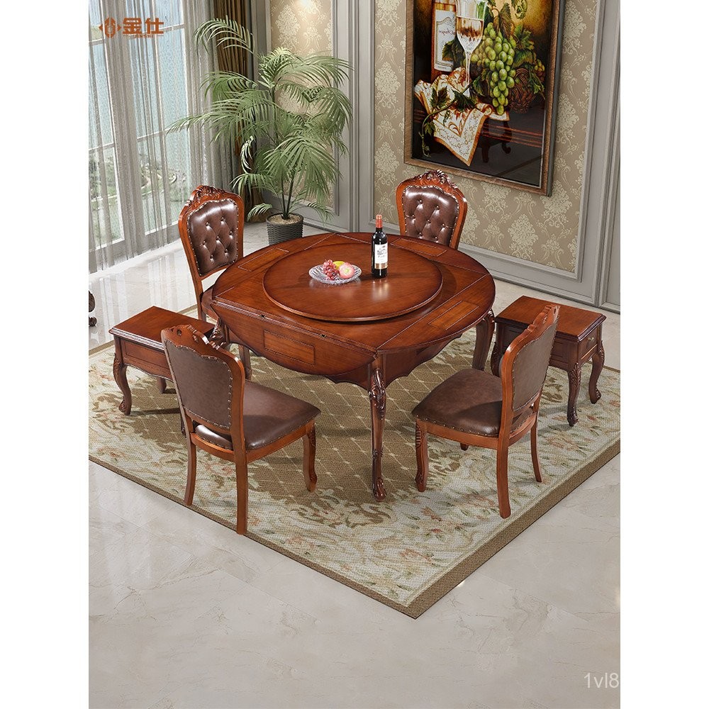 European Style Folding Mahjong Table Dining Table Dual-use Integrated ...