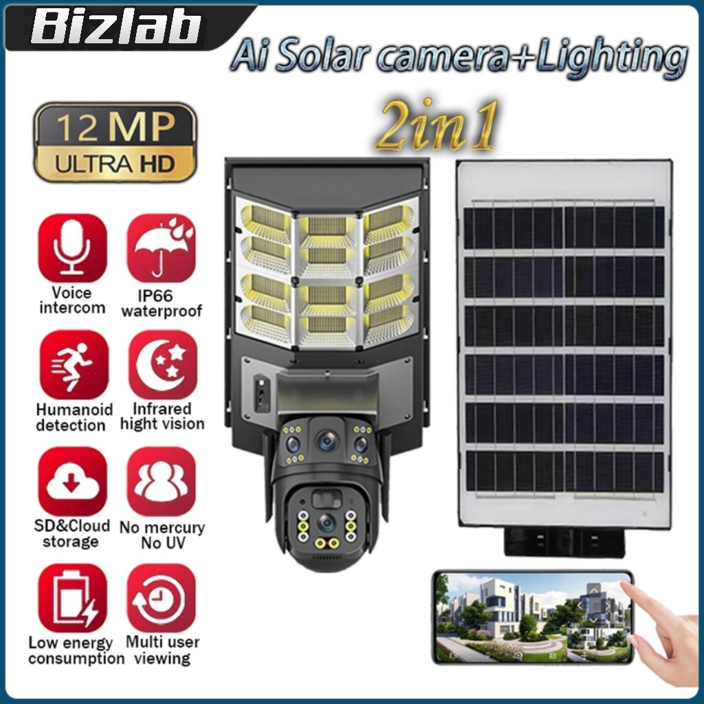 V380 PRO Solar Street Light CCTV Camera outdoor 2in1 Waterproof ...