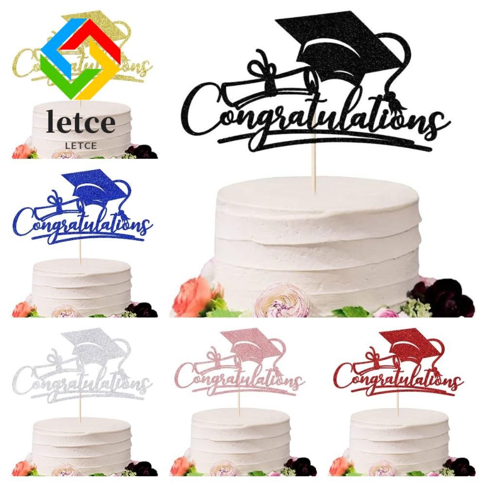 LETCE Congrats Cake Topper, Multi-Styles Acrylic Cake Toppers, DIY 2024 ...