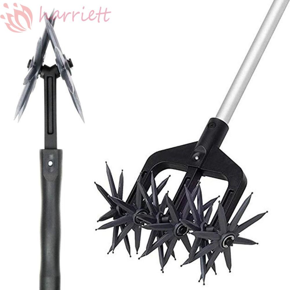 HARRIETT Rotary Cultivator, Adjustable Hand-Held Garden Lawn Tiller ...