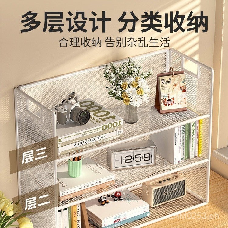 Study Rack Desktop Bookshelf Layered Dormitory Bookshelf Office Storage ...