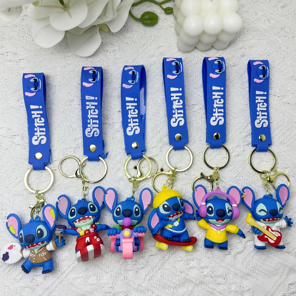 2025 New Stitch Keychain Lilo & Stitch Action Figure Model Pendant ...