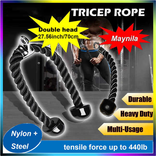 ADSports Heavy Duty Tricep Rope 70cm Gym Press Pull Down Arm Rope Push ...