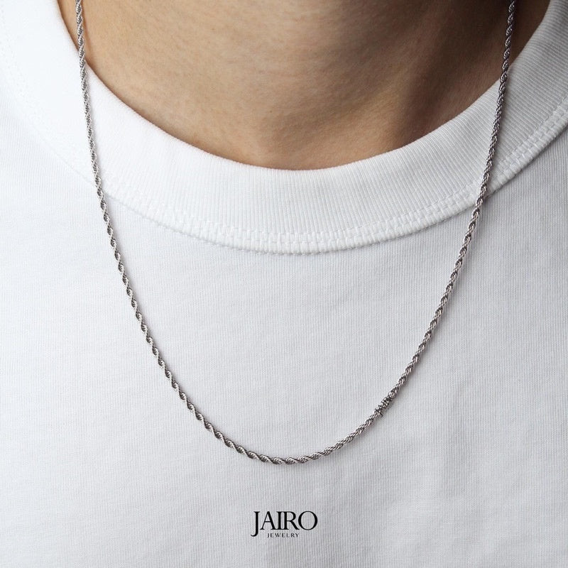JAIRO Rope Chain Necklace in Silver | Shopee Philippines