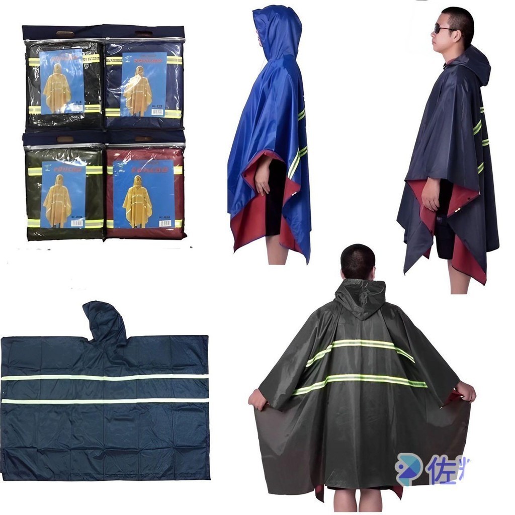 H628 Heavy duty waterproof poncho motorcycle raincoat kapote reflector ...