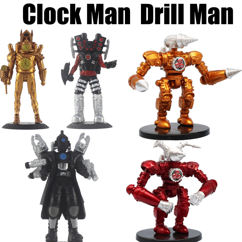Skibidi Toilet Titan Clock Man Drill Man Articulate Movable Model ...