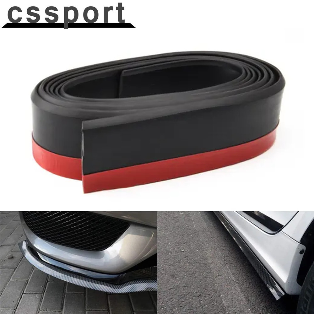 2.5M Car Front Bumper Lip Rubber Universal Bumper Protector carbon ...