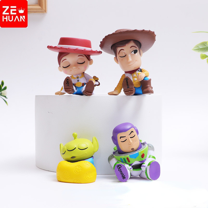 4pcs Disney Toy Story Woody Jessie Alien Buzz Lightyear Sleep Figures ...