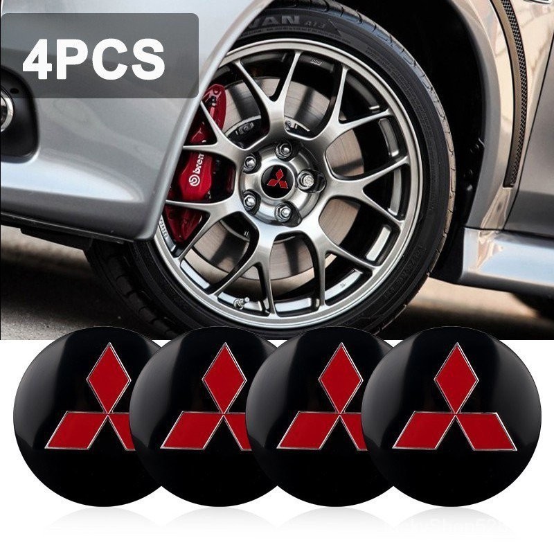 4pcs/Set Black Red 3D Car Emblem Badge Racing Styling 56mm Hub Cap ...