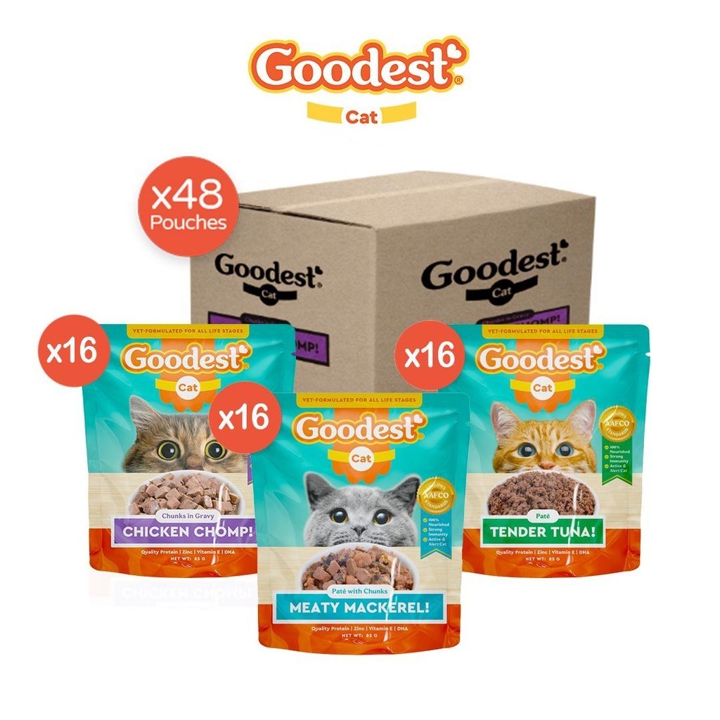 Goodest Cat Chicken Tuan Mackerel In Gravy with Chunks Wet Cat Food ...