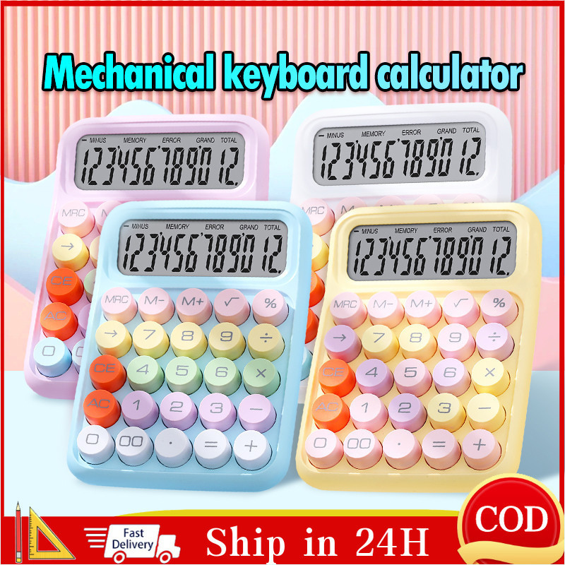 Candy Color Calculator 12 Digits Large Display Mechanical Keyboard ...