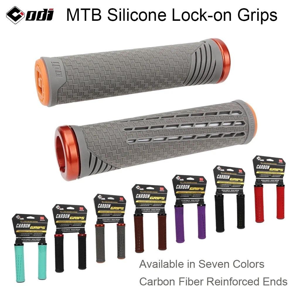 ODI Bike Grips Silicone Carbon Fiber Reinforced Handle Plugs MTB Anti ...
