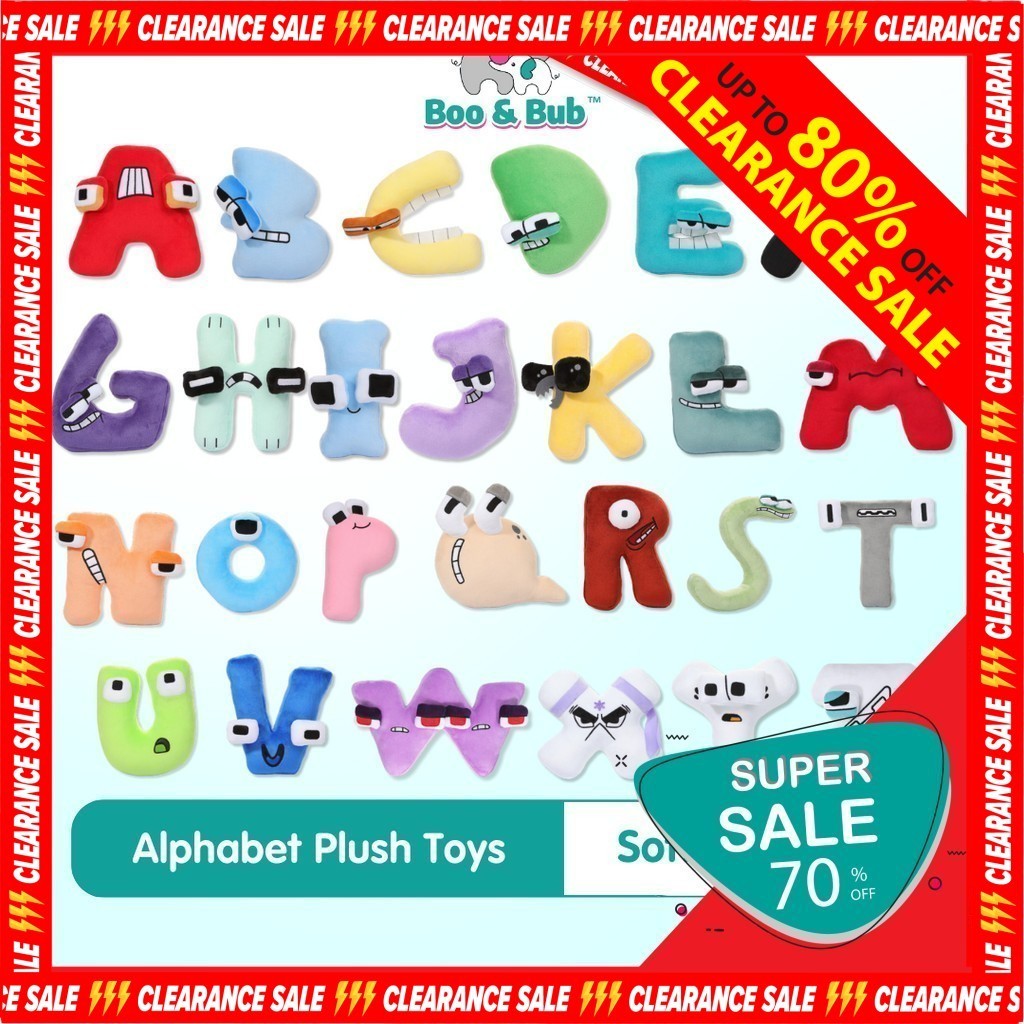 Boo&Bub Alphabet Lore Plush Toy English Letter Stuffed Animal Plushie ...