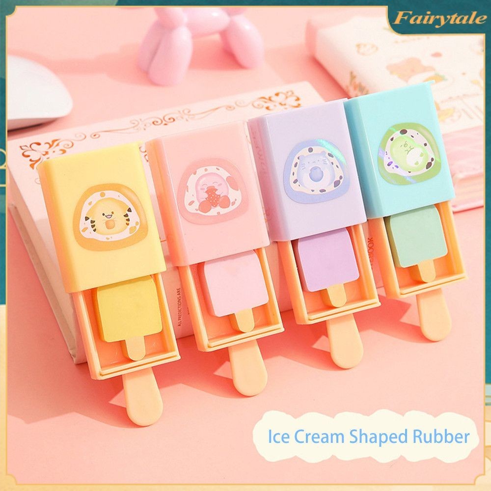 Popsicle Shaped Fun Eraser Cute Cartoon Ice Cream Chip Eraser High ...