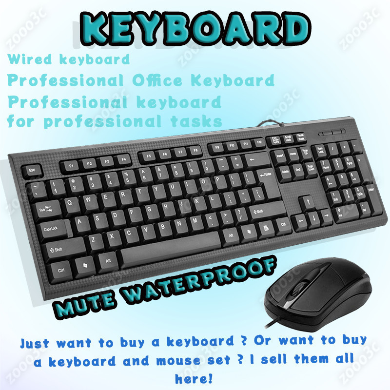 Wired Office Keyboard&Mouse USB 104 Key Keyboard for PC Laptop | Shopee ...