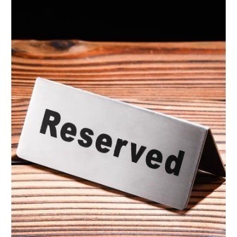 Stainless Steel Reserved Table Sign Booked Stand Reserve Seats for ...