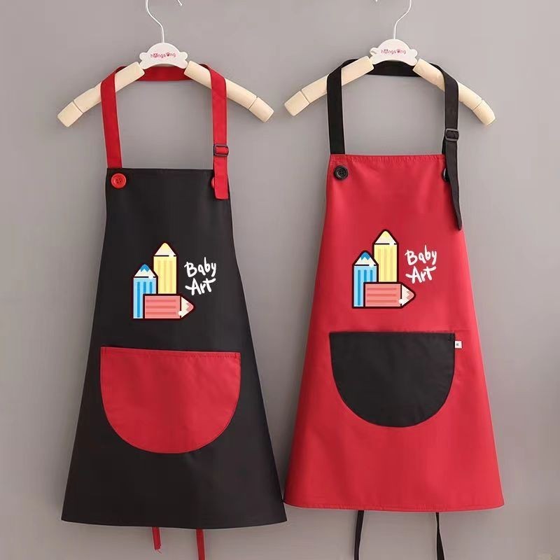 Waterproof apron cartoon apron for kids portable sleeveless baking ...