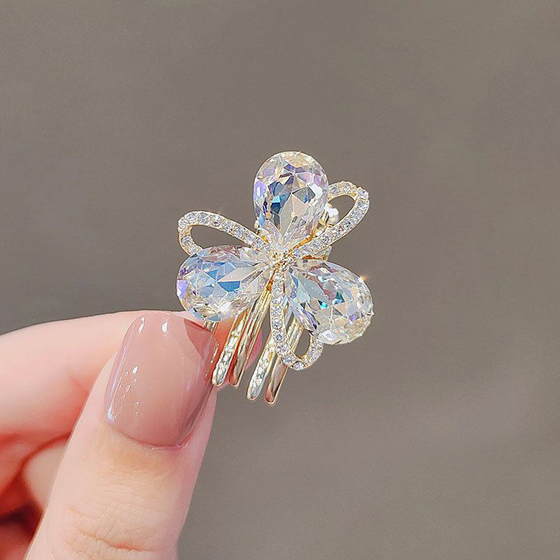 New Style Diamond Clip Exquisite Ladies Diamond Flower Hair Clip ...