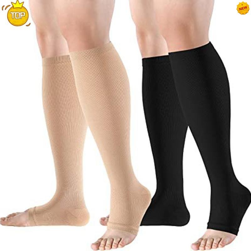 (NEW)1Pair Unisex Compression Long Socks Women Men Pressure Varicose ...