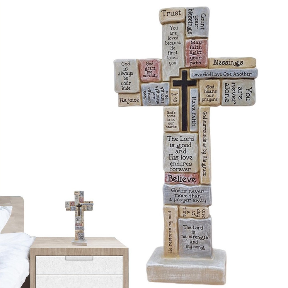 Christian Jesus Crosses Jesus Scriptures Cross Prayer Figurines Shelf ...