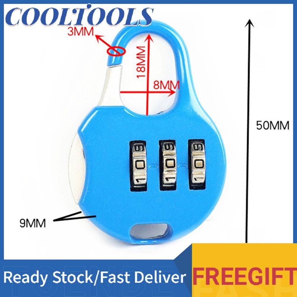Cooltools Mini Combination Lock 3 Digit Padlock Anti Theft Zinc Alloy ...