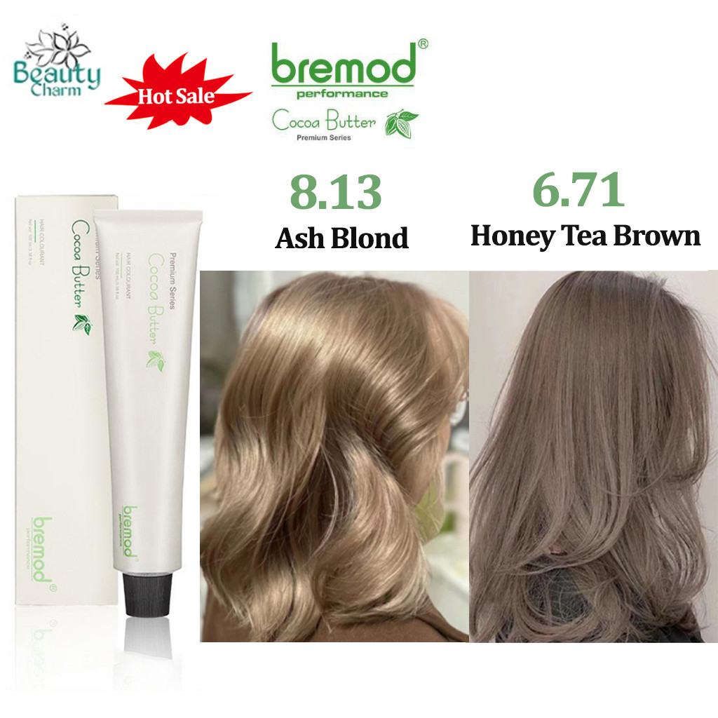 Bremod Premium Cocoa Butter Hair Color 100ml Ash Blonded Light Honey ...