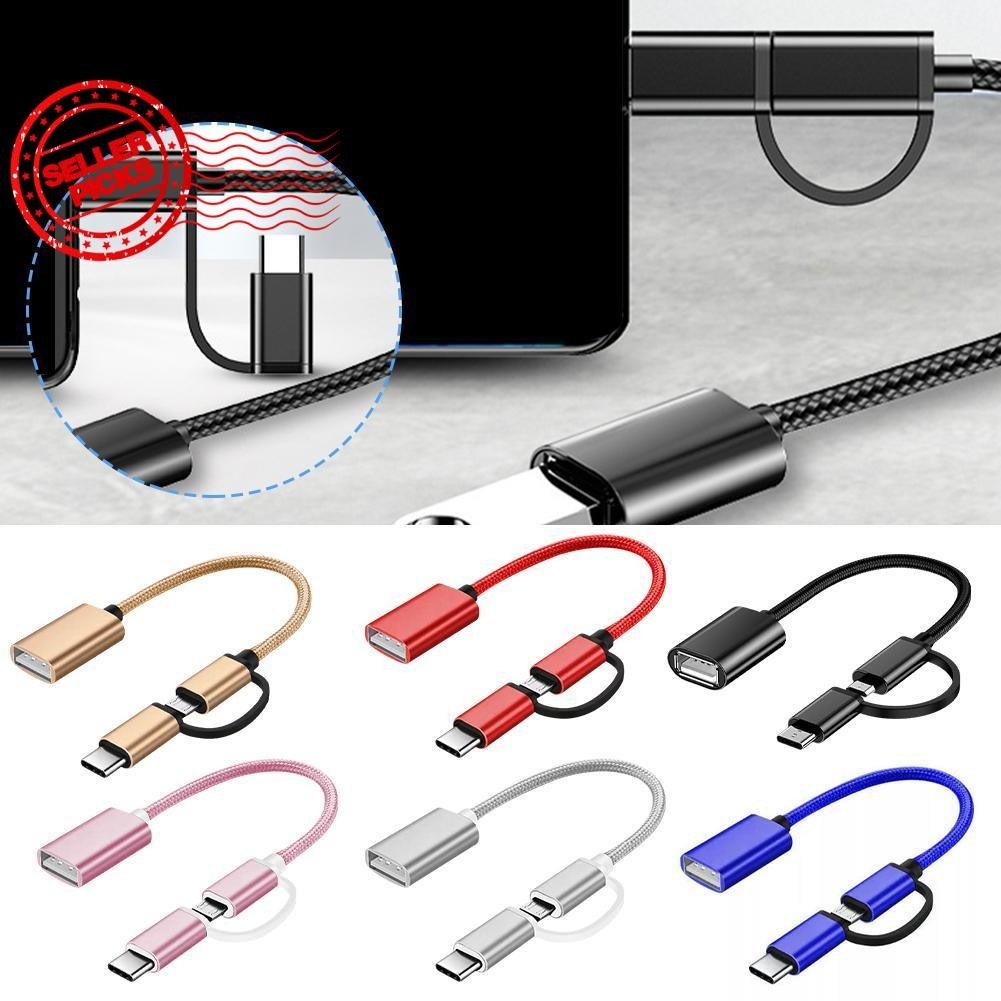 Nylon Thread Body Otg Mobile Phone Adapter Colorful Aluminum Alloy Otg ...