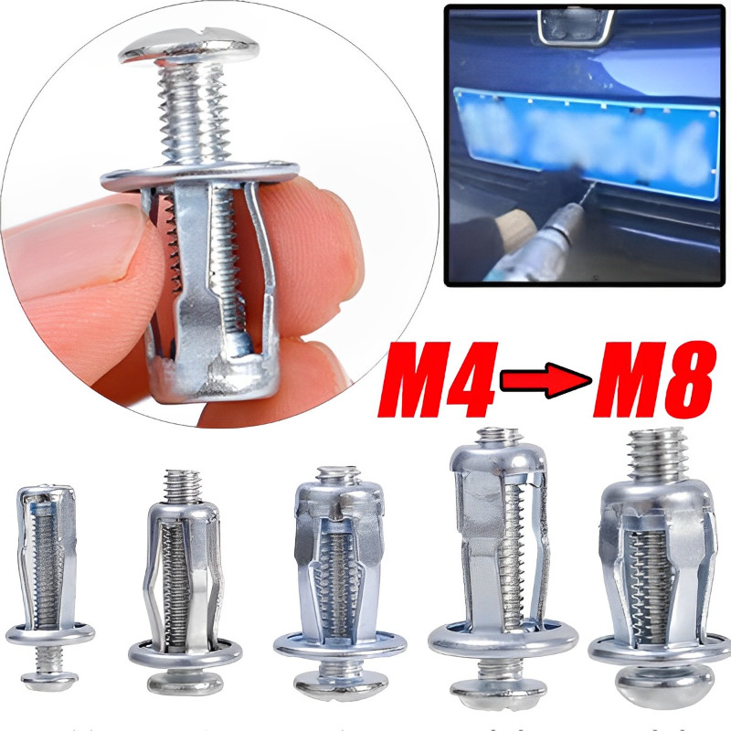 M4 M5 M6 M8 Expansion Clamp - Petal Rivet Lock Nuts with Screw - Iron ...